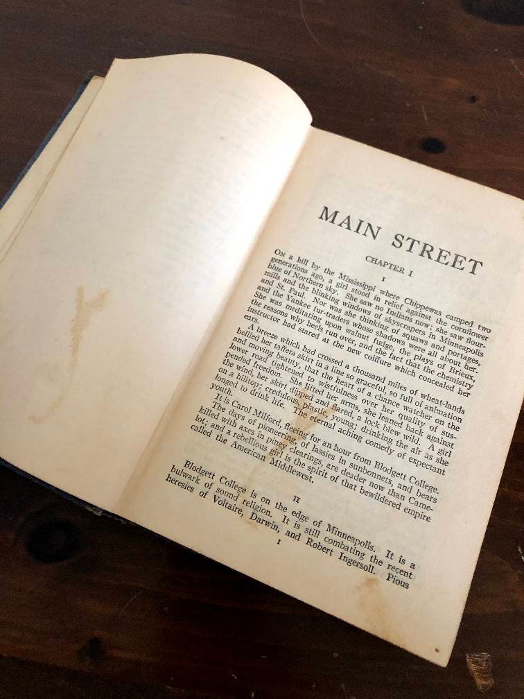 Main Street - Sinclair Lewis Vintage Book - Etsy