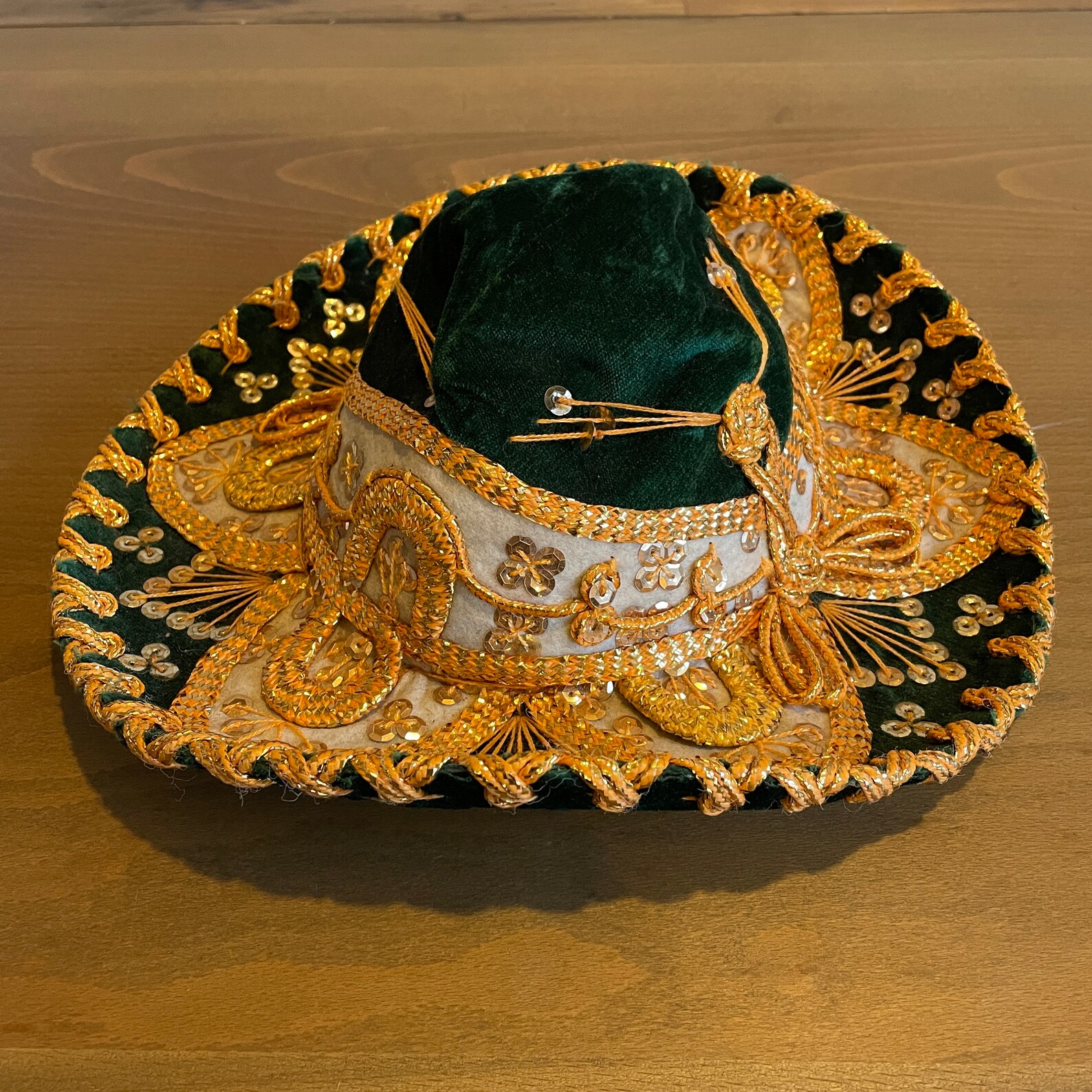 Vintage Pigalle Sombrero Green and Gold Youth - Etsy