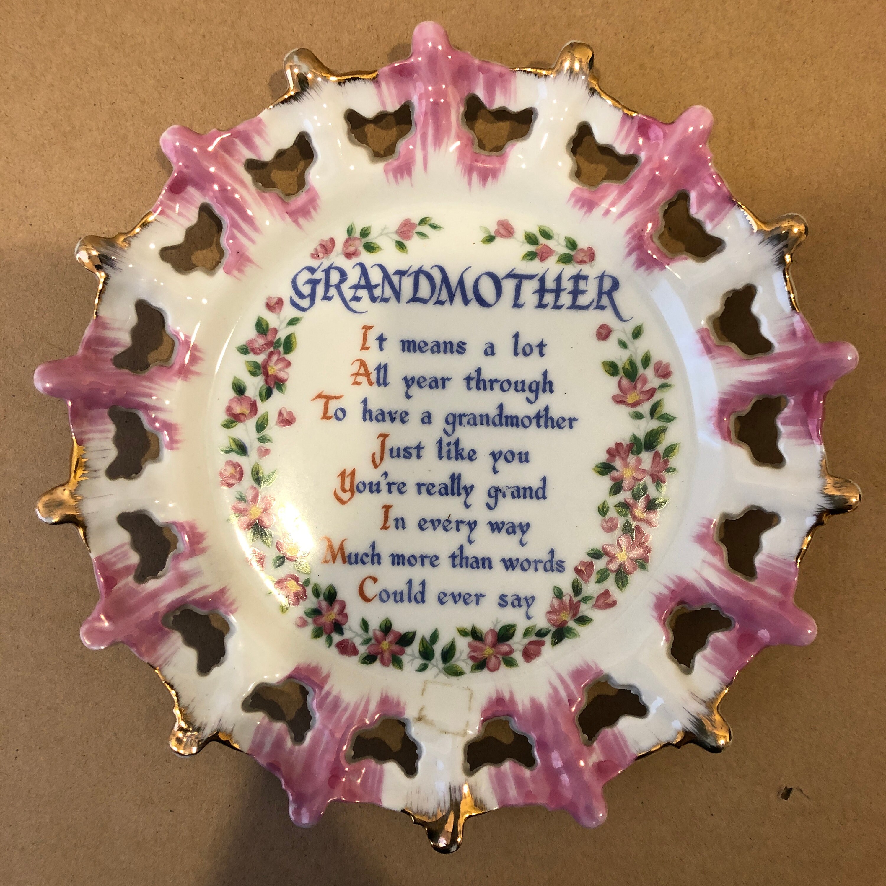 Vintage Grandmother Plate - Etsy