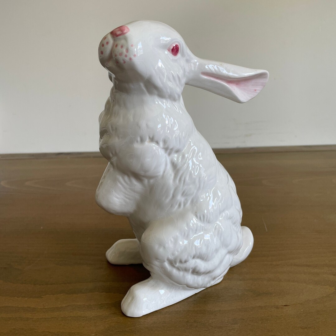 Vintage Ceramic Bunny Rabbit Figurine Statue - Etsy