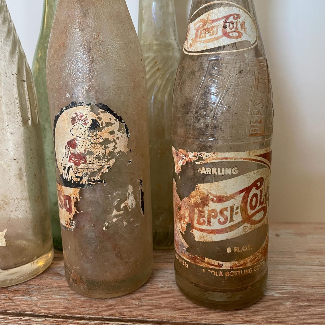 Vintage Glass Salvage Dug Soda Bottles - Etsy
