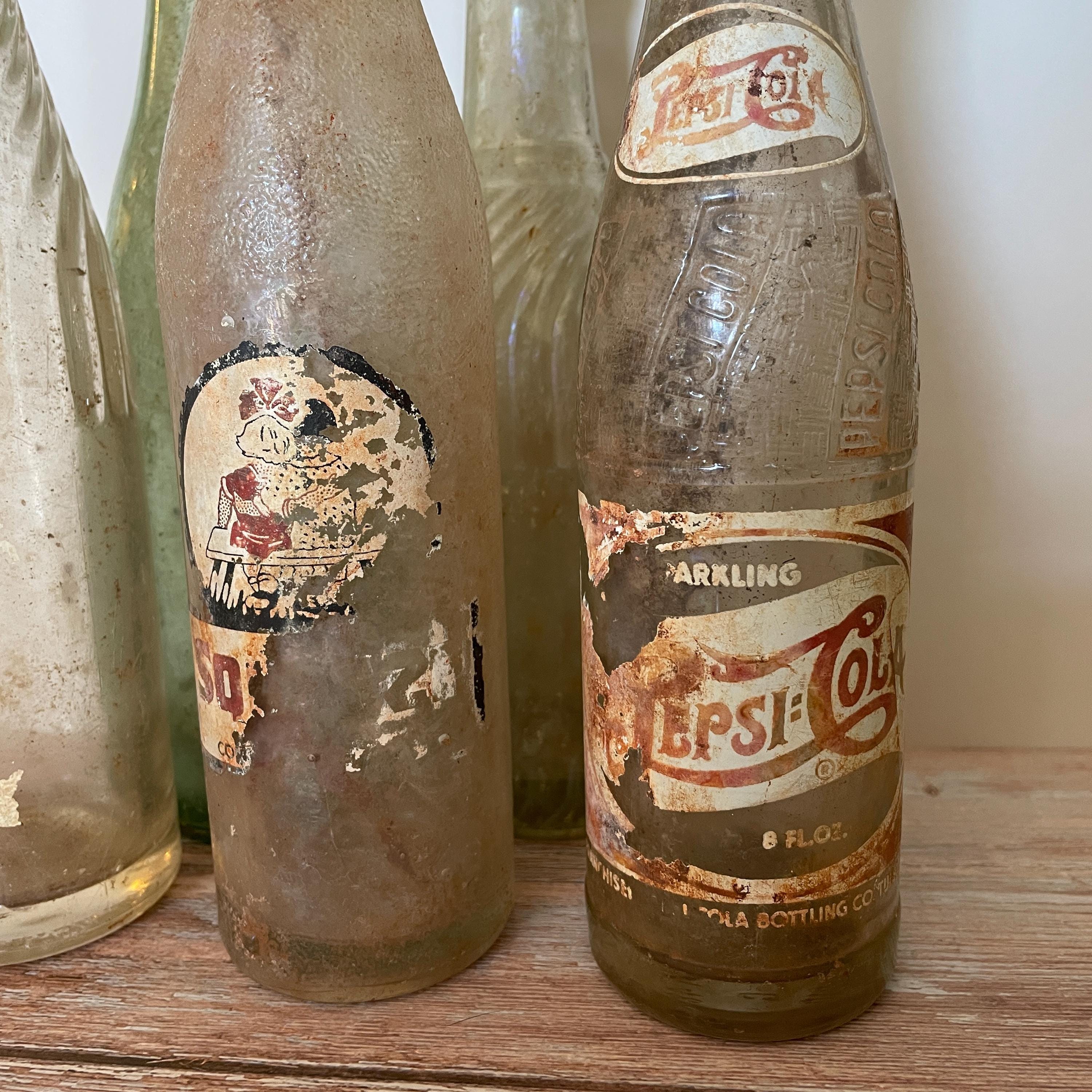 Vintage Glass Salvage Dug Soda Bottles - Etsy