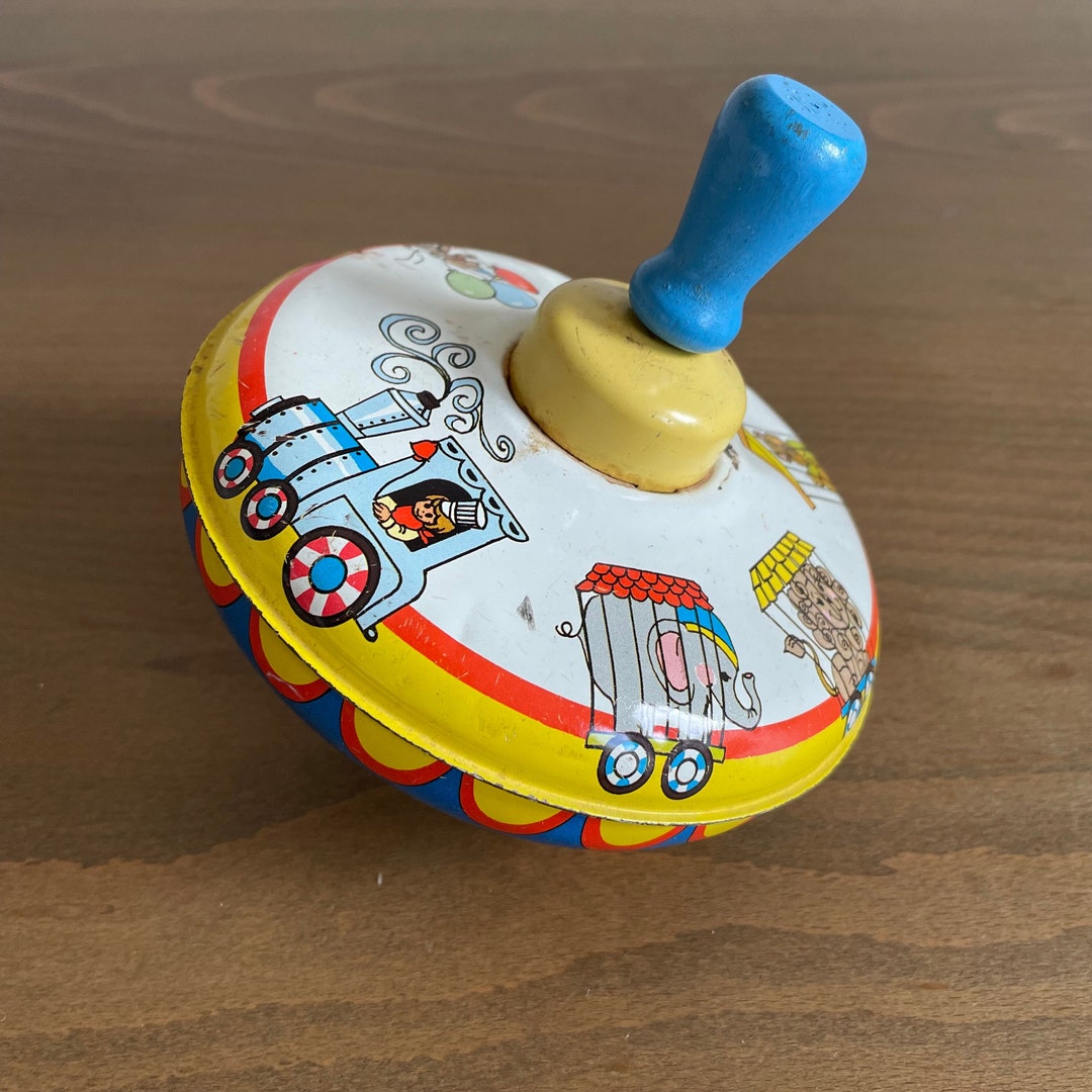 Vintage Bryan Ohio Art Circus Top Spinner Toy | Metal Top - Etsy