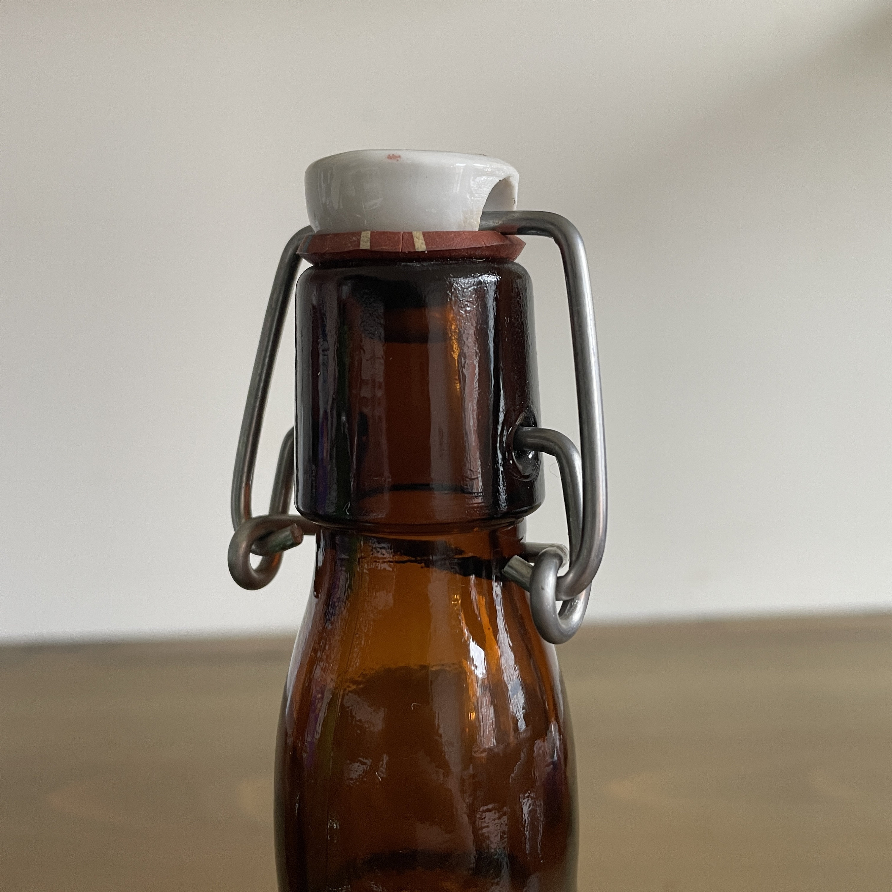 Vintage Grolsch Beer Bottles in Amber and Emerald Green With Porcelain ...
