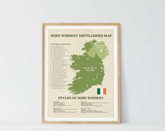 Irish Map of Distilleries - Etsy UK