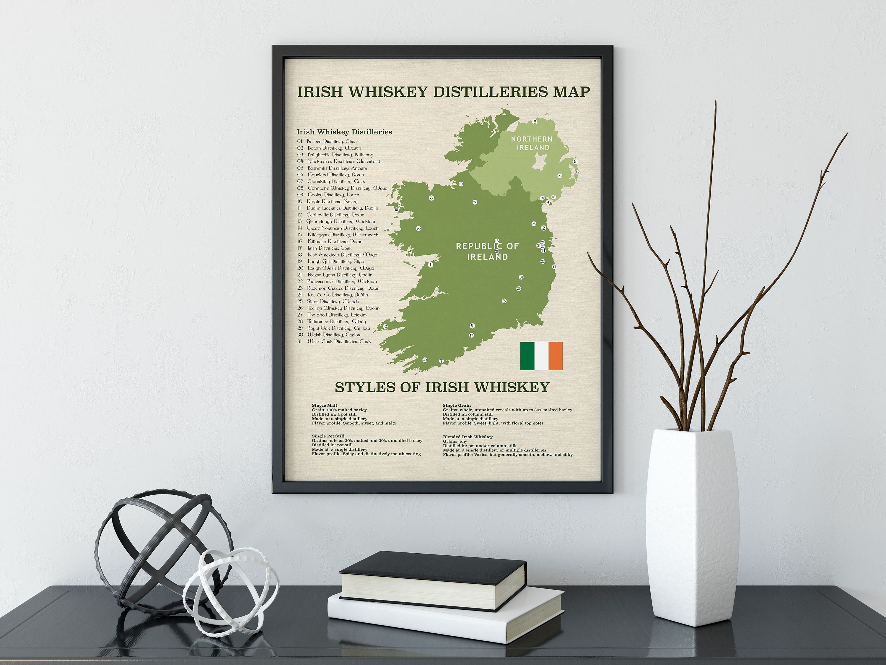 Whiskey Map of Ireland, Irish Whiskey Distilleries, Whisky Map, Whisky ...