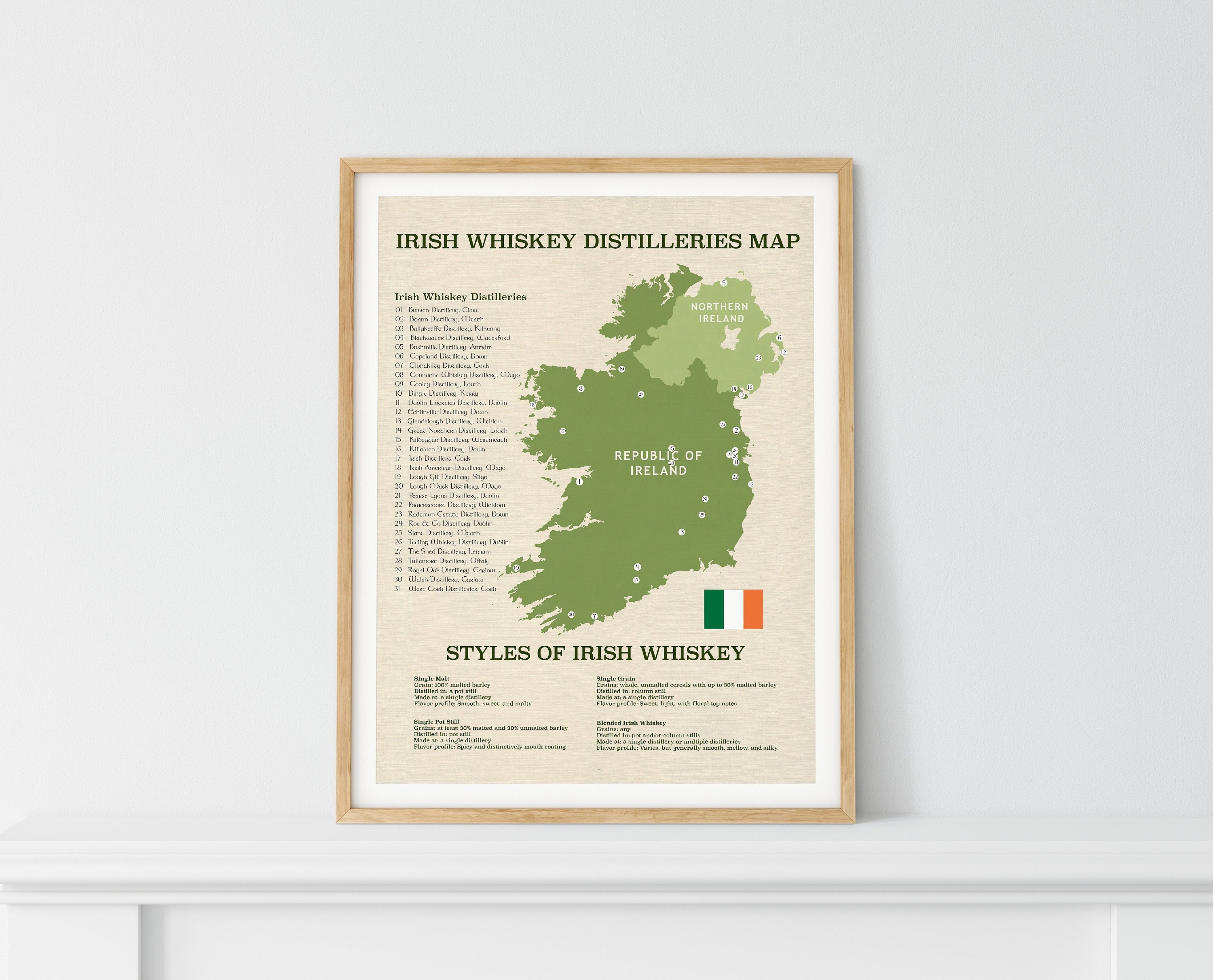 Whiskey Map of Ireland, Irish Whiskey Distilleries, Whisky Map, Whisky ...