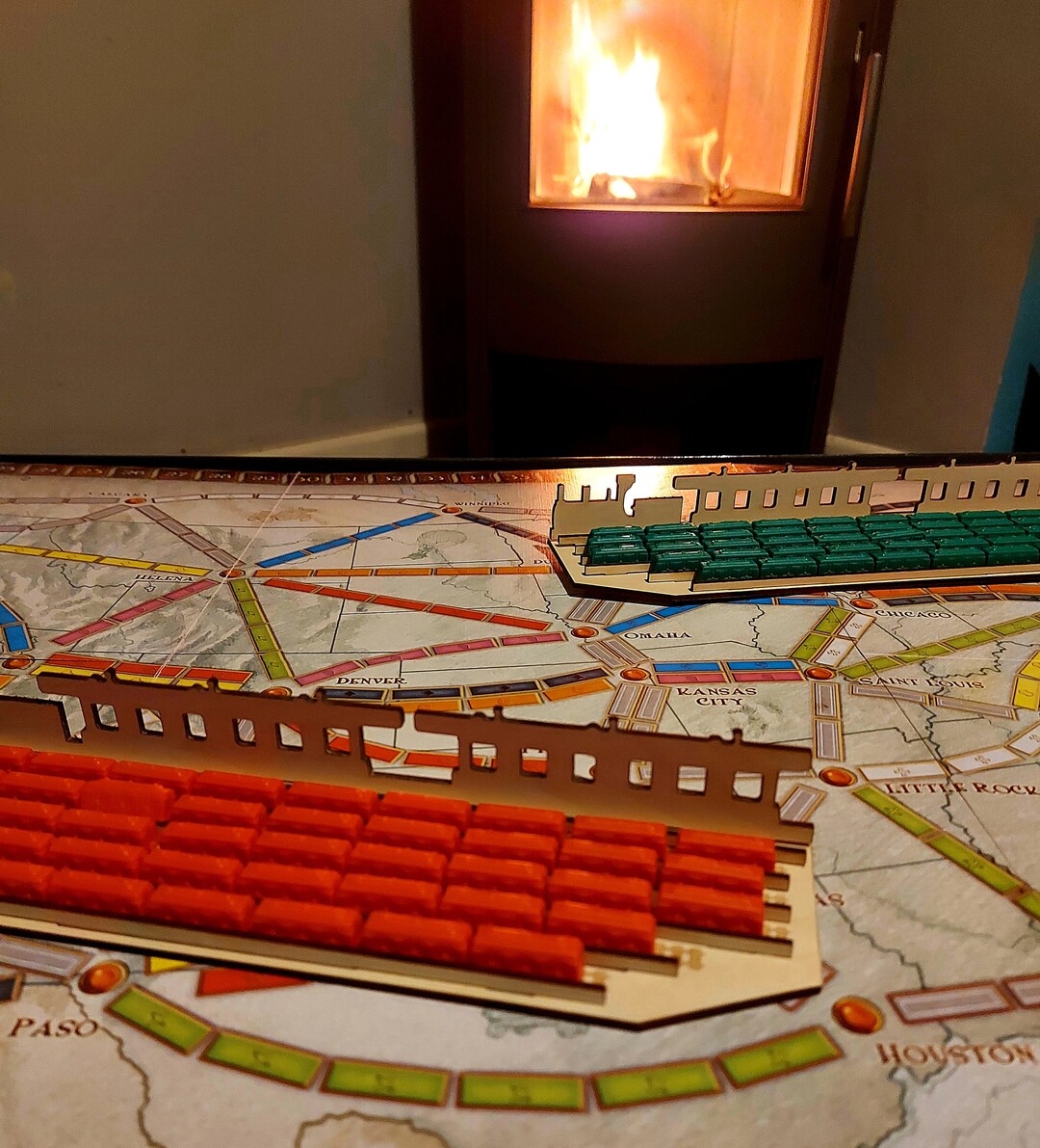 Ticket to Ride Fan Made Card and Train Holder - Etsy