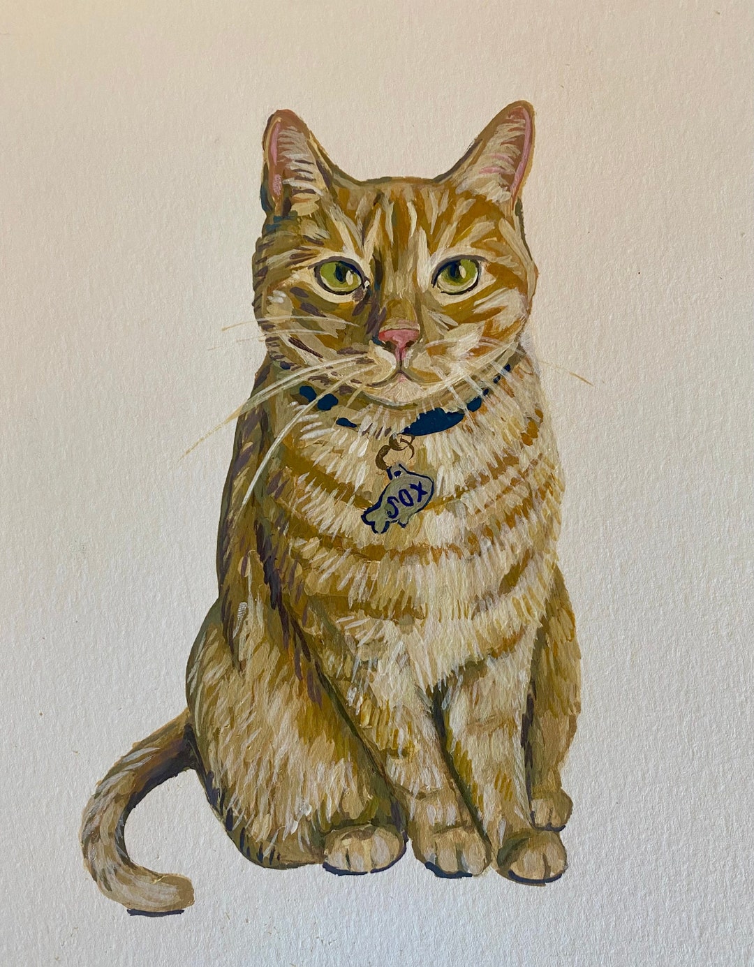 CUSTOM DOG CAT Portrait From Your Photo, Hand Painted With Acrylic ...