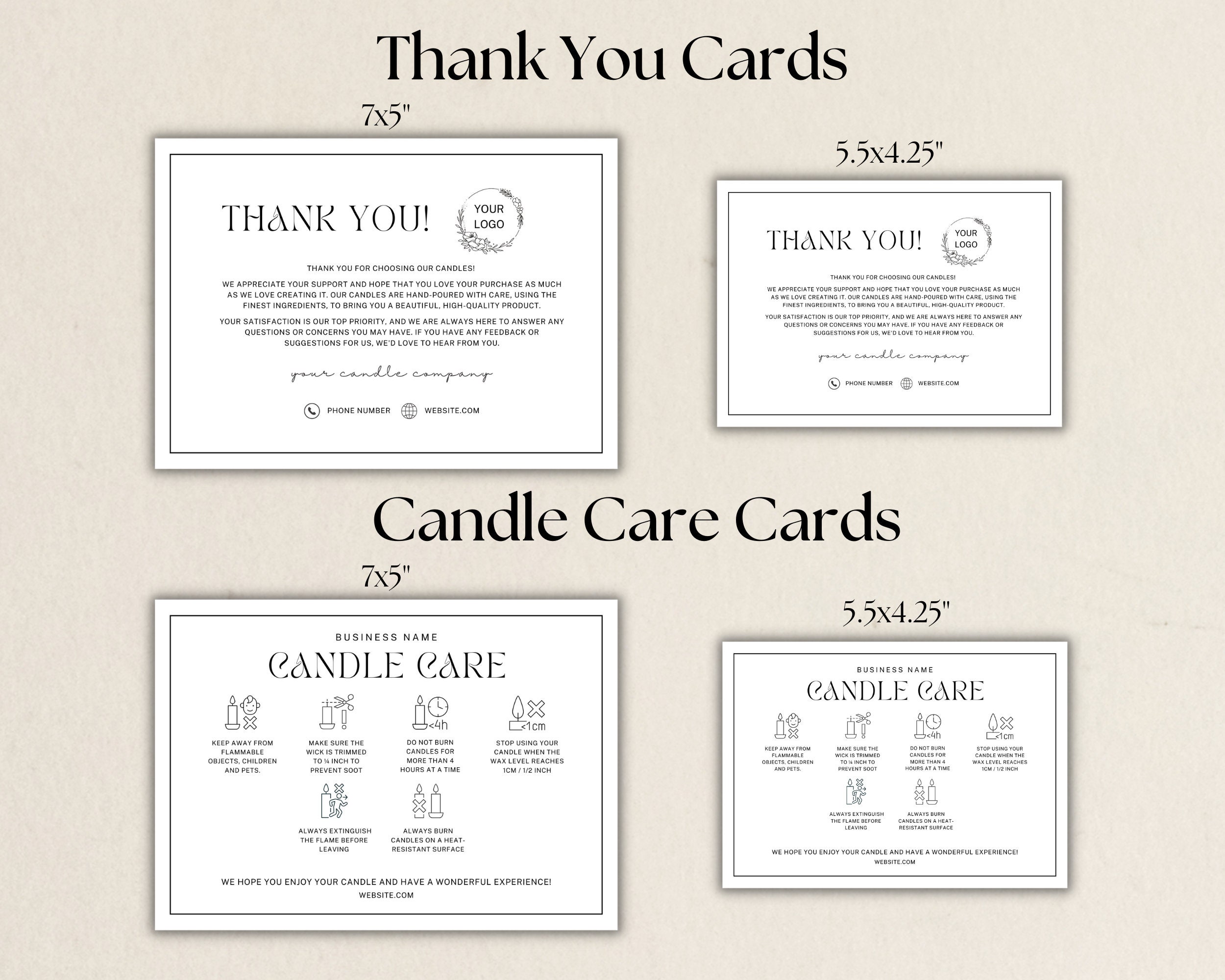 Editable Candle Business Bundle, Candle Business Cards, Candle Branding ...