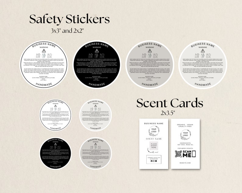 Editable Candle Business Bundle, Candle Business Cards, Candle Branding ...