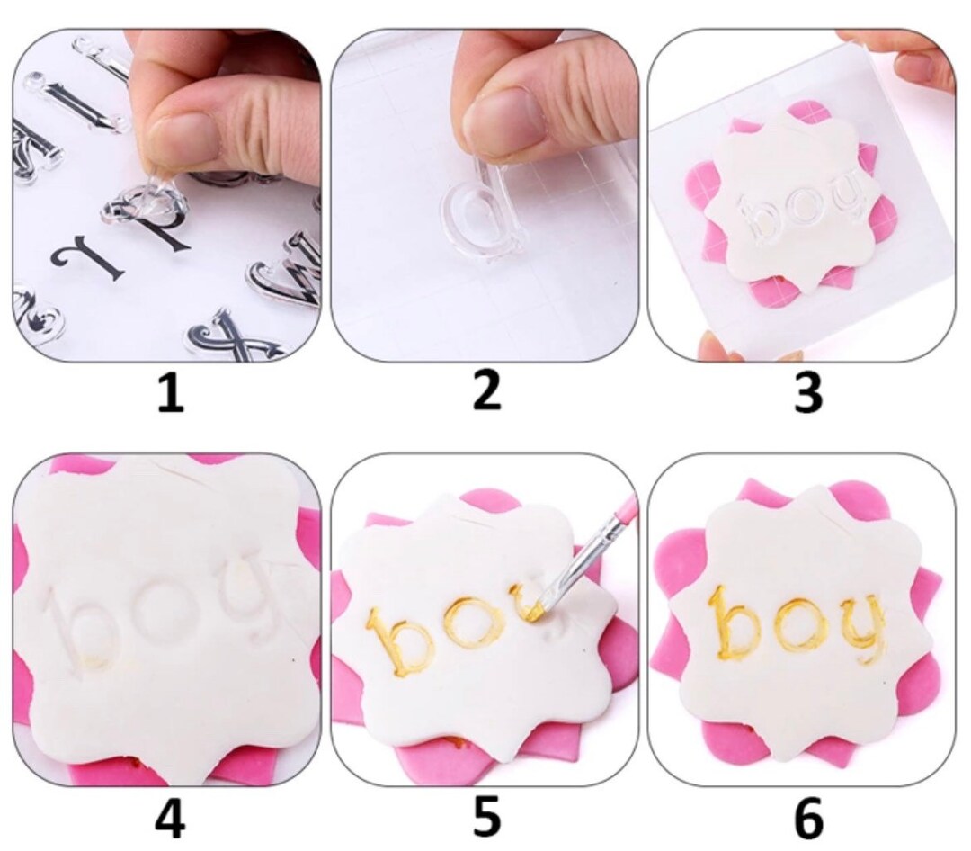 Fondant Letter Embossing Stamps - Etsy
