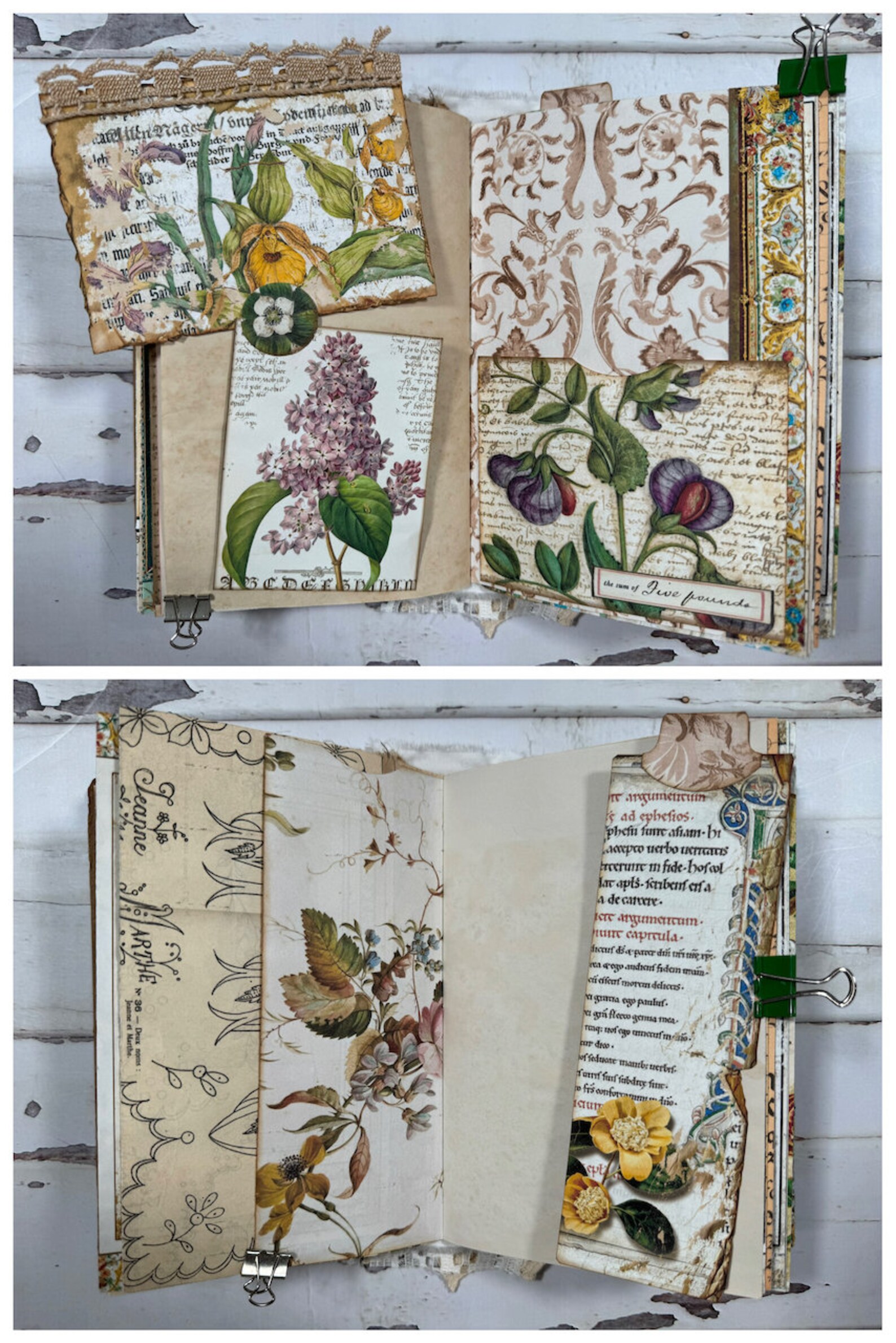 Medieval Flowers and Fauna Junk Journal – 5 Signatures, Handmade With ...