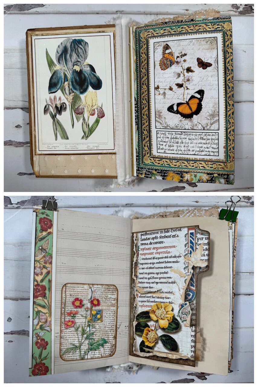 Medieval Flowers and Fauna Junk Journal – 5 Signatures, Handmade With ...