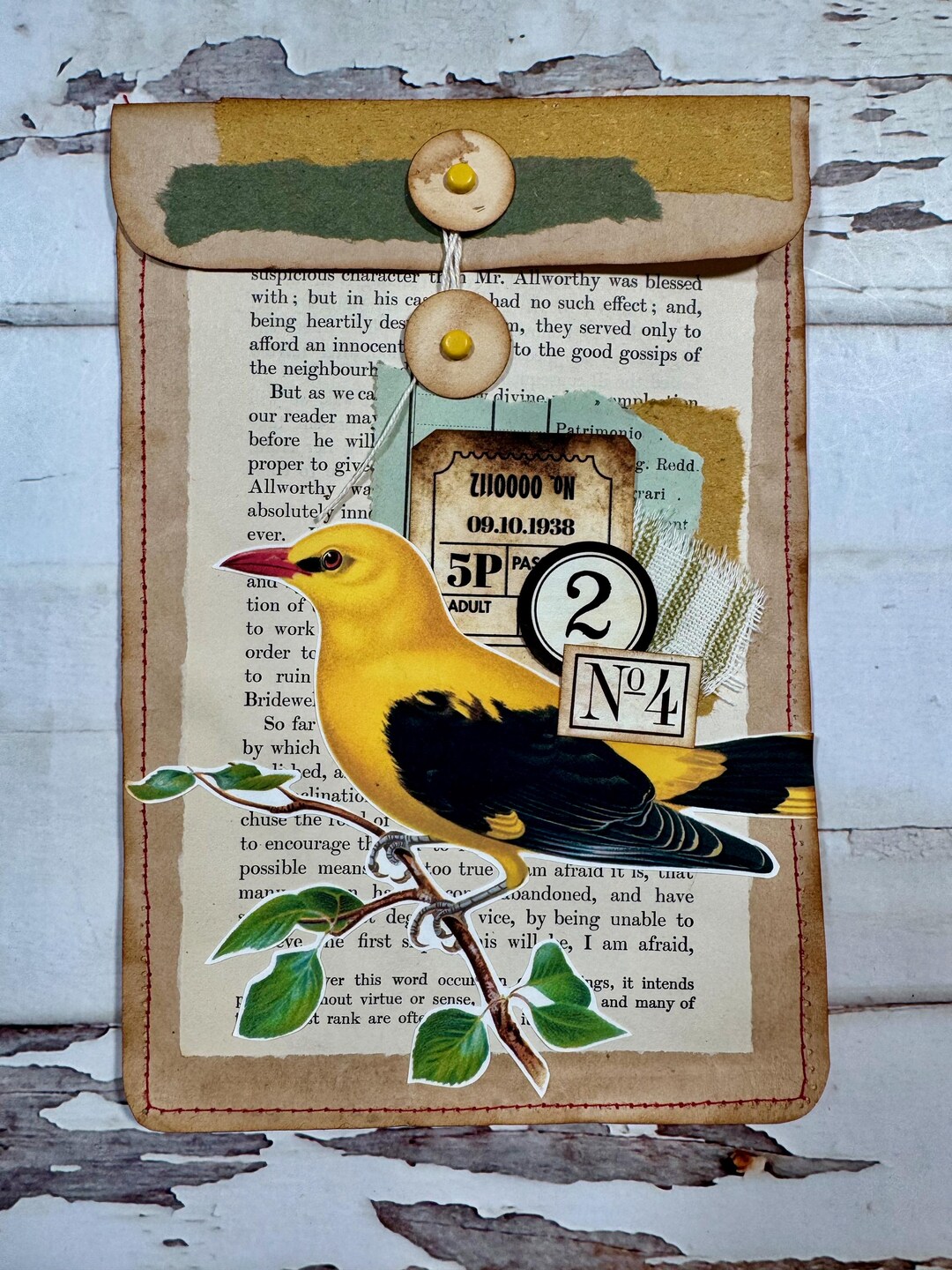 Set of 3 Handmade Bird Envelopes – String Closure, Vintage Lace ...