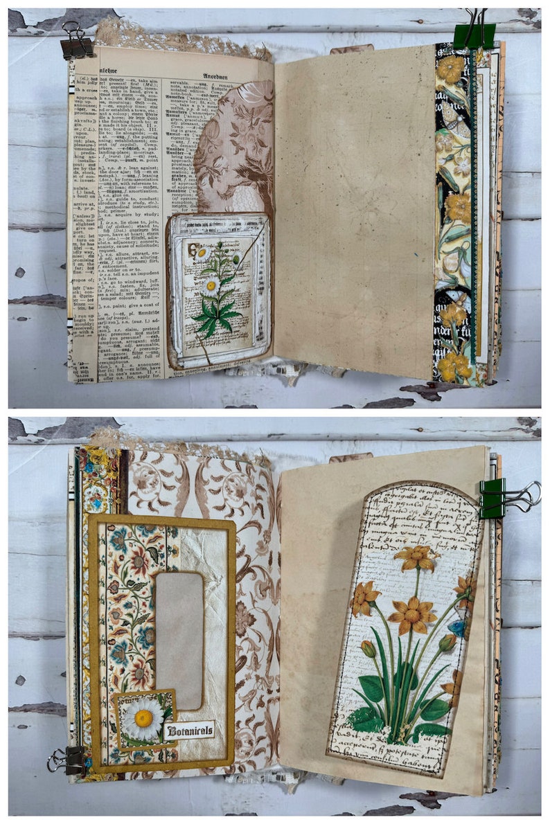 Medieval Flowers and Fauna Junk Journal – 5 Signatures, Handmade With ...