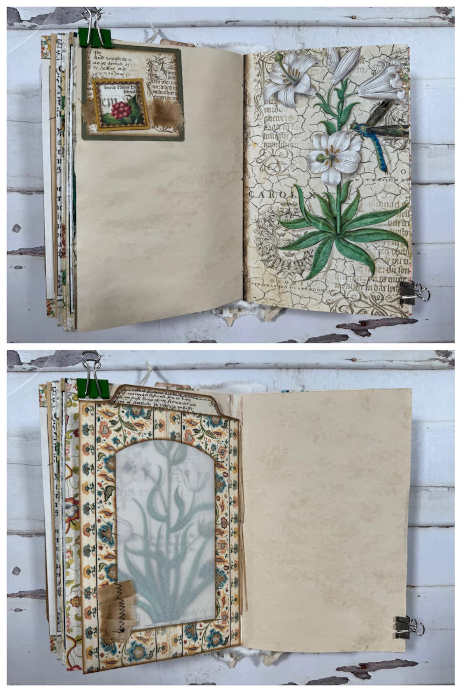 Medieval Flowers and Fauna Junk Journal – 5 Signatures, Handmade With ...