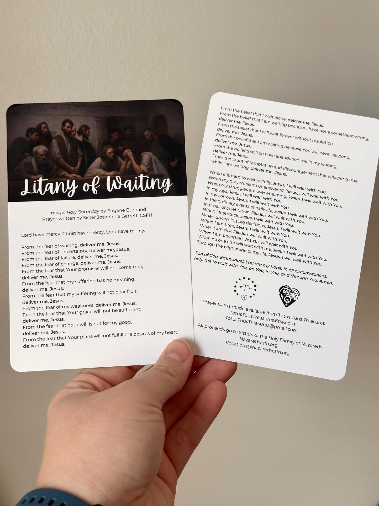 Litany of Waiting Prayer Cards | Set of 10 | Sisters of the Holy Family ...