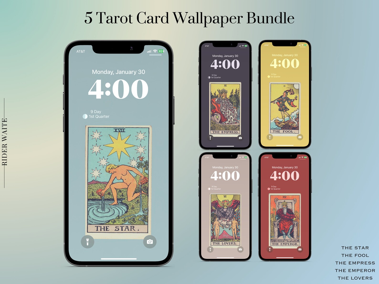 Tarot Card Phone Wallpaper. the Fool, the Empress, the Emperor, the ...