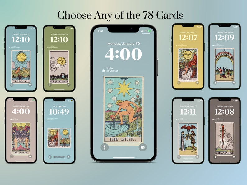 Custom Tarot Card Phone Wallpaper. Rider-waite Personalized Lock Screen ...