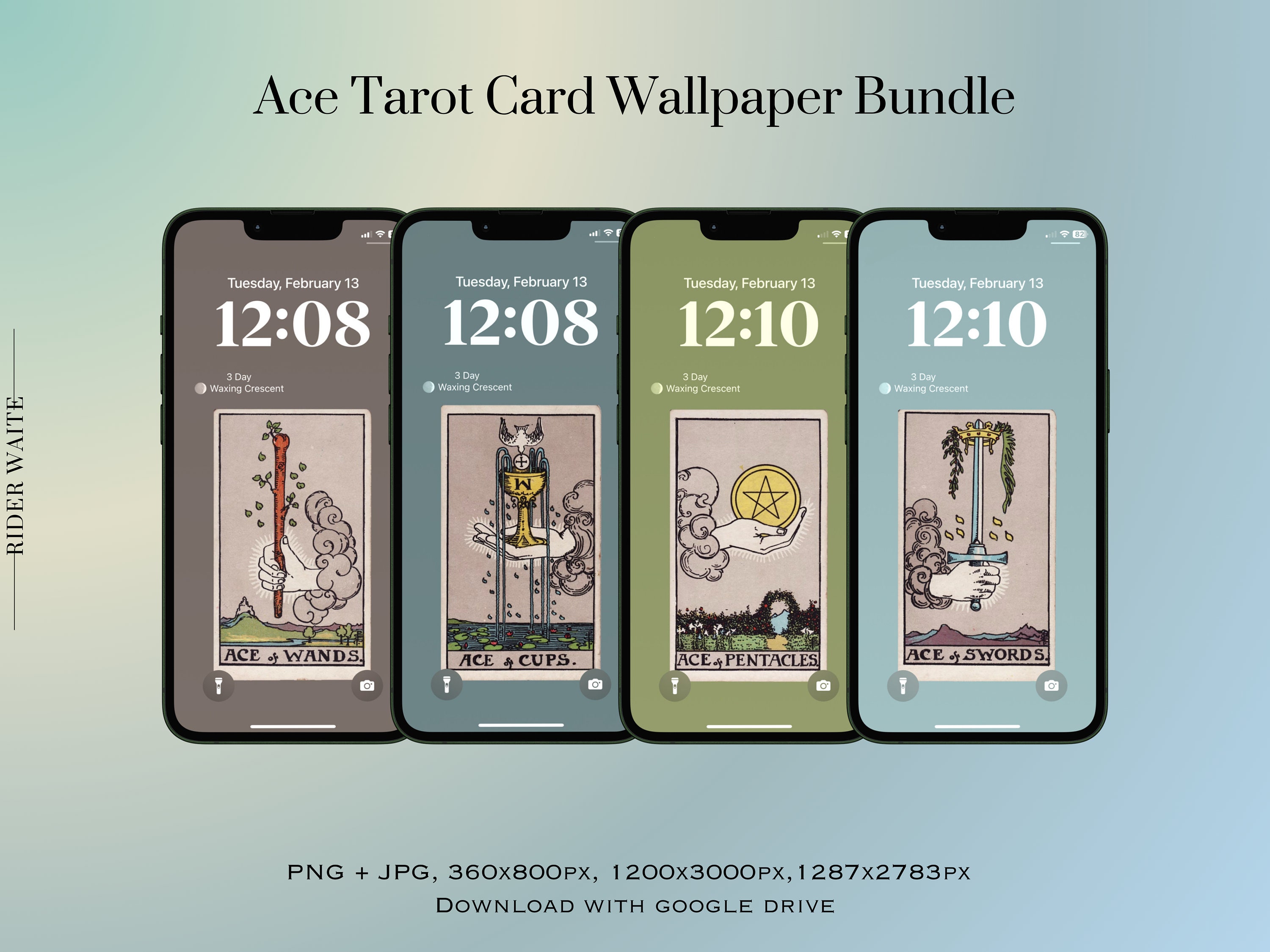 Tarot Card Phone Wallpaper. Ace of Wands, Ace of Cups, Ace of Coins ...