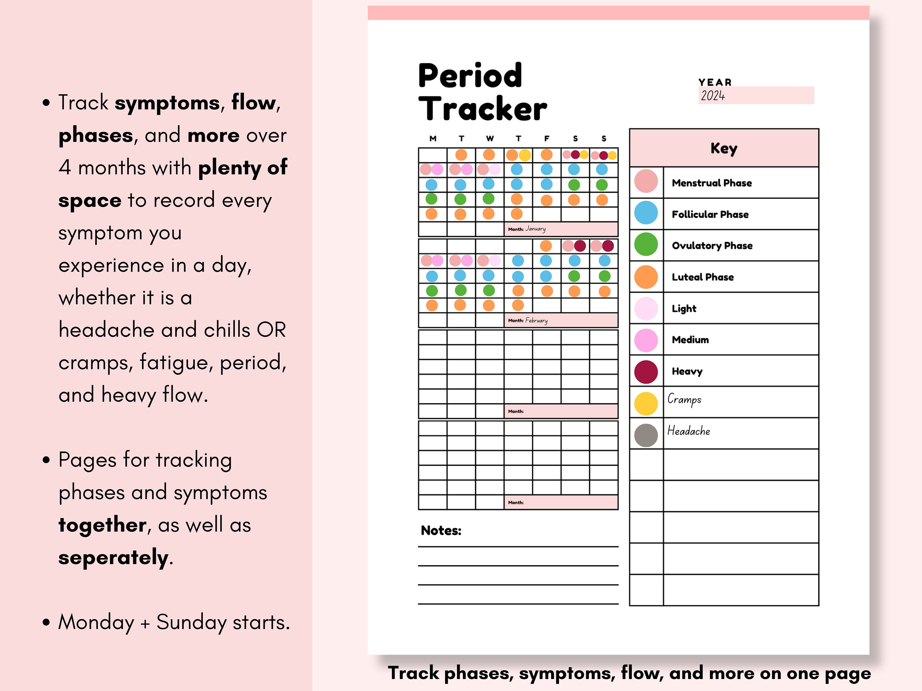 Editable Period Tracker. Track and Plan for Phases, Fertility, Flow ...