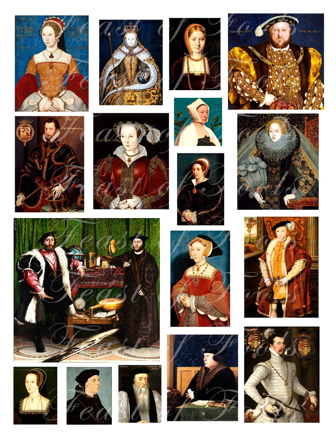 1:12th Scale Tudor Portraits - Etsy