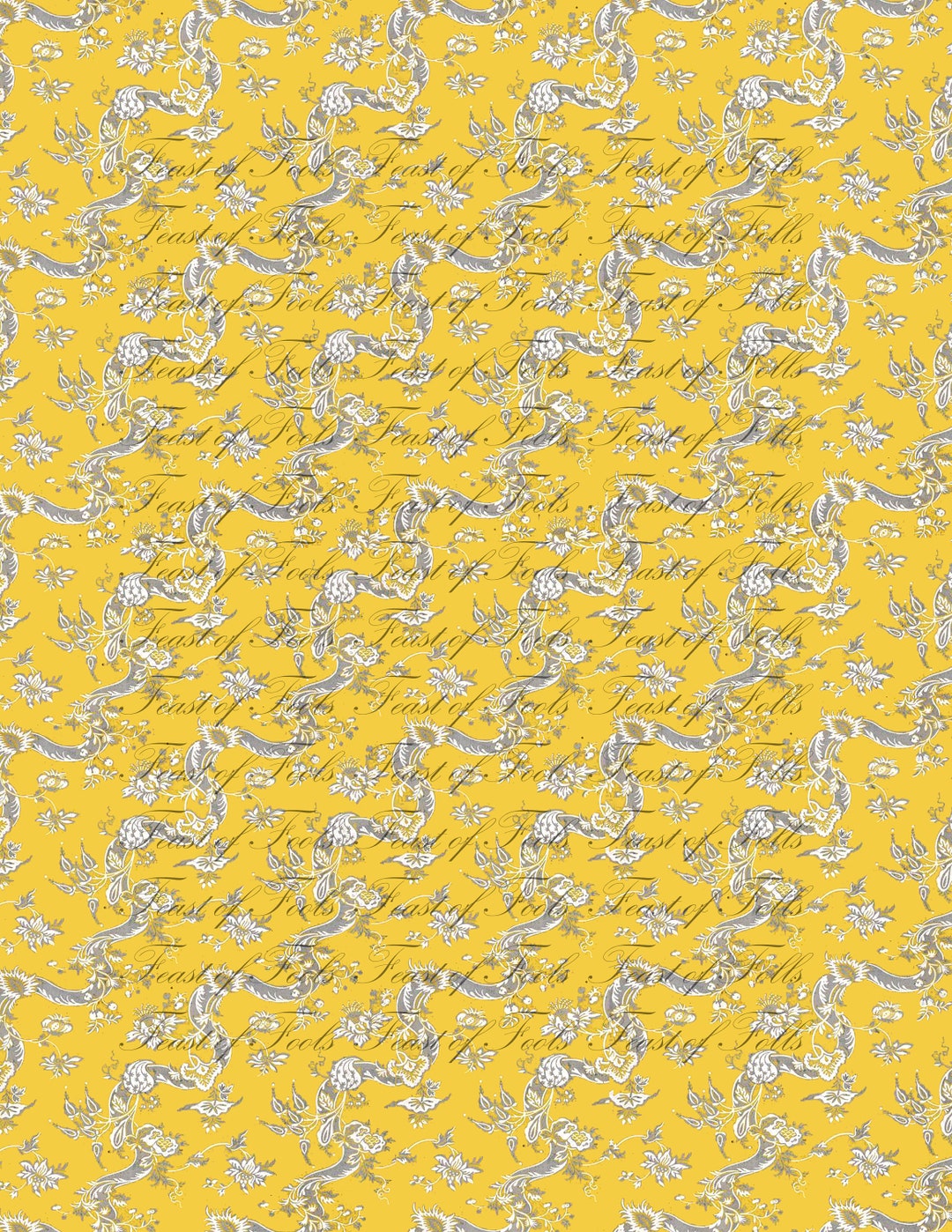 1:12th Scale Yellow Ribbon Wallpaper - Etsy