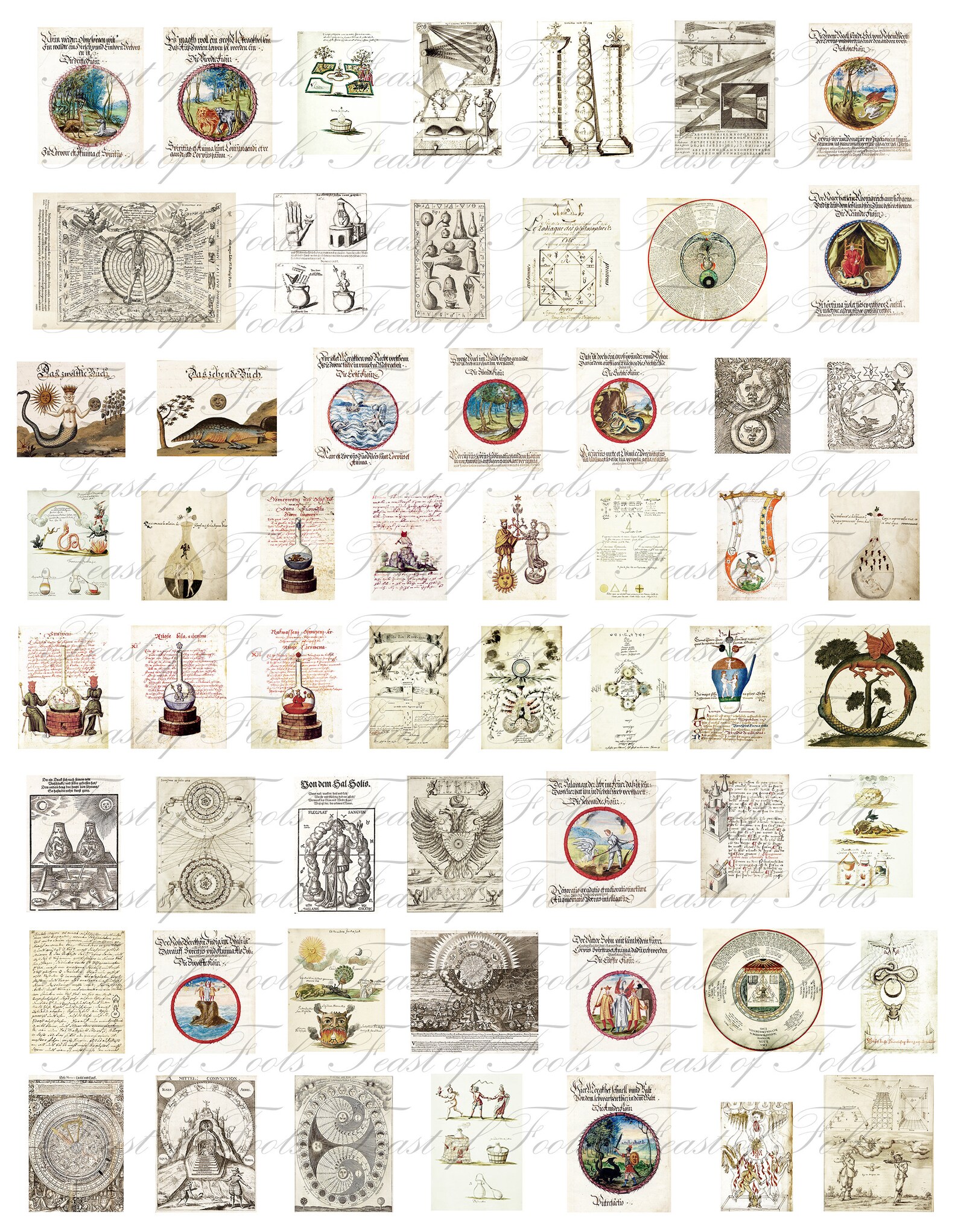 1:12th scale alchemy manuscript pages | Etsy