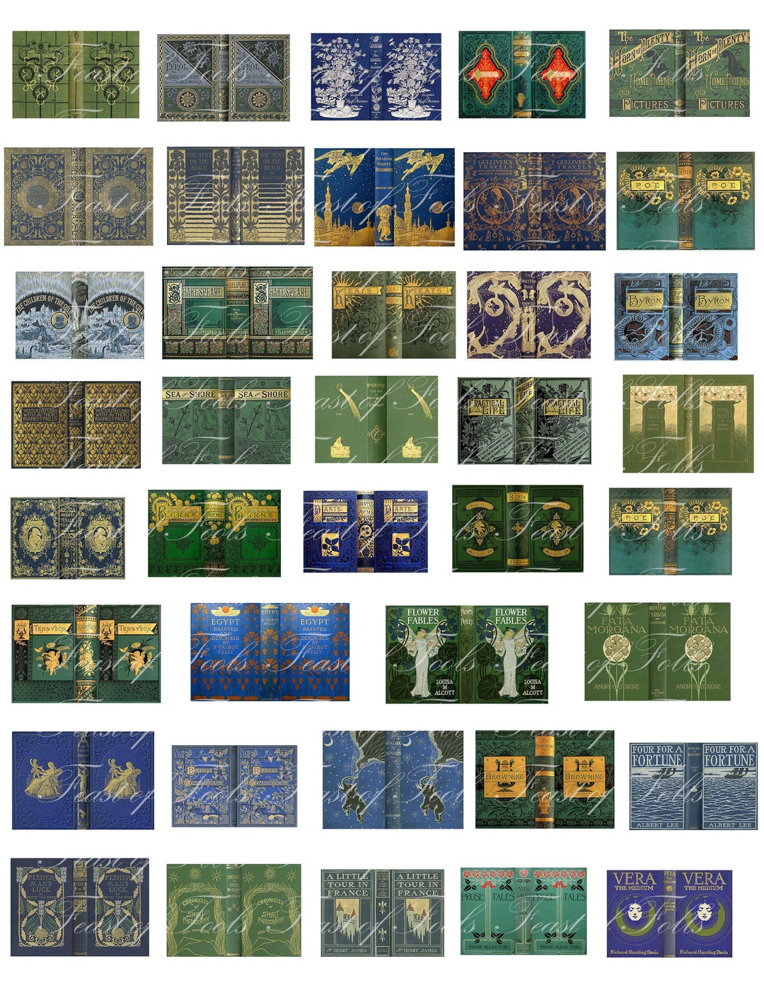 Cool Colored Book Covers in 1:12th Scale - Etsy