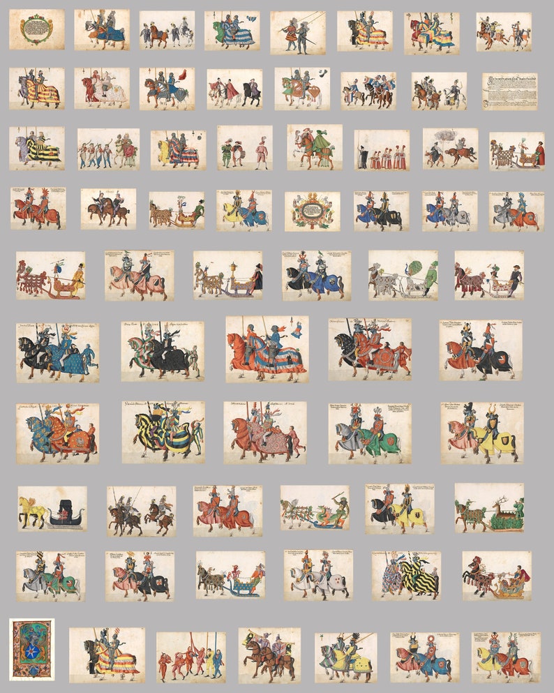 1:12th Medieval Procession Manuscript Pages - Etsy