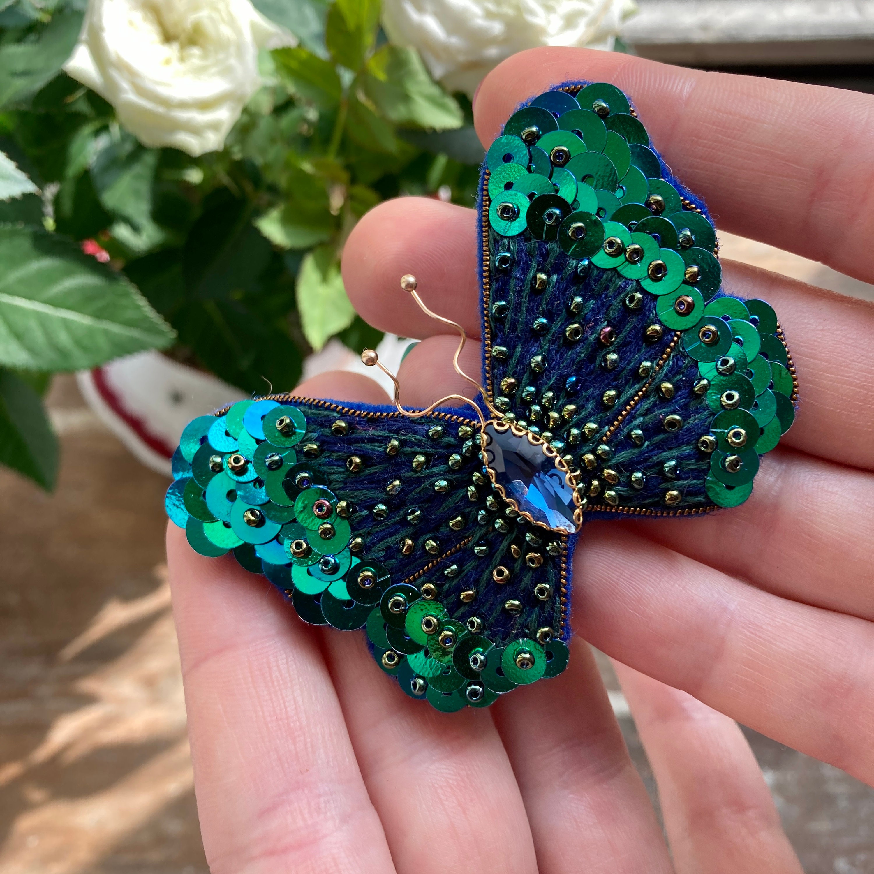 Emerald Green Butterfly, Butterfly Brooch, DIY Pin, Nature Brooch, Bug ...