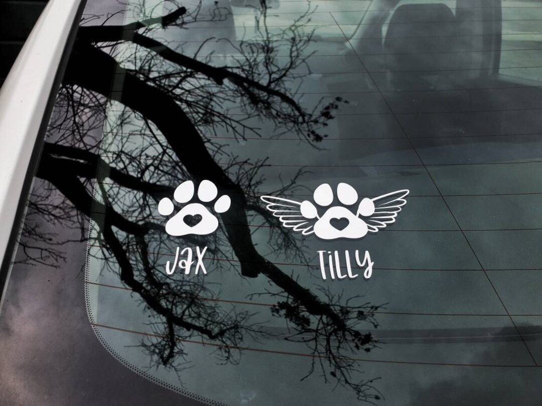 Paw Print Window Stick With Personalized Name - Etsy