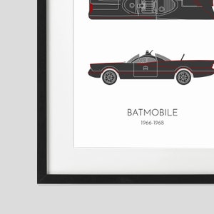 Batman 1960s Batmobile Minimalist Print - Etsy UK