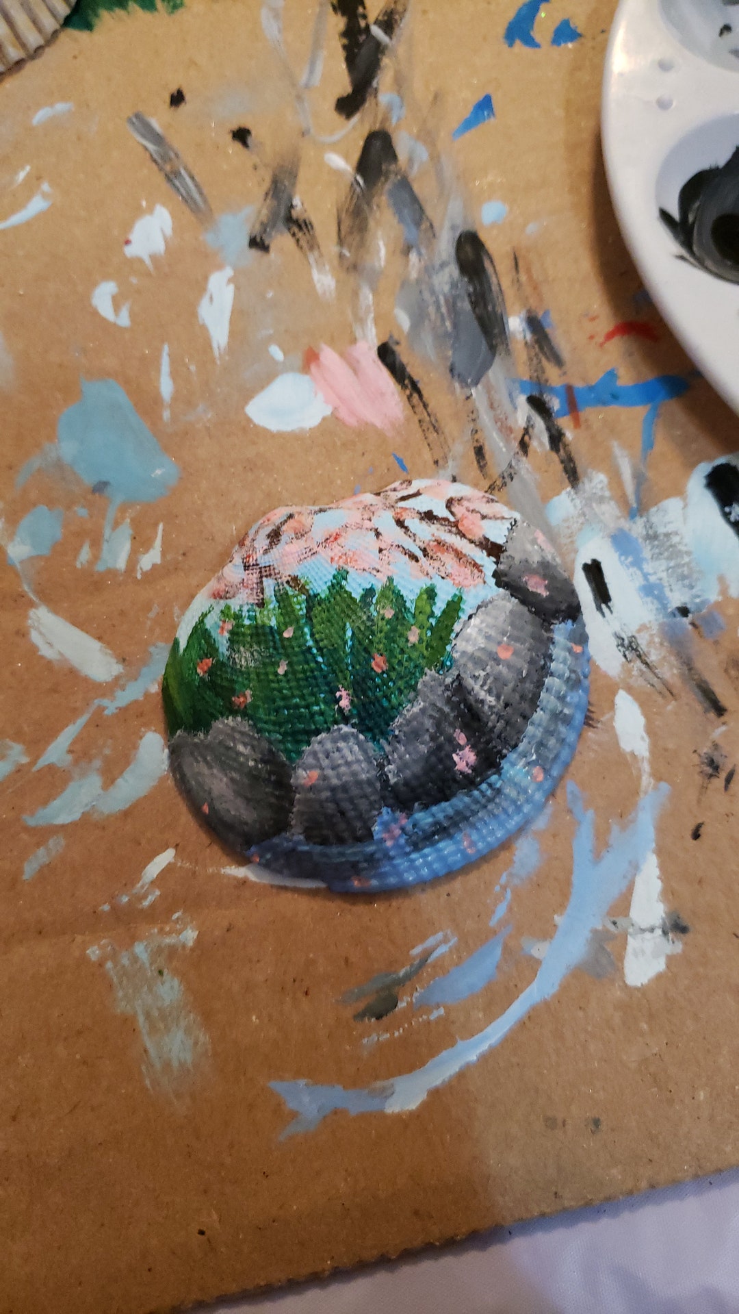 Cherry Blossom Painting on a Shell - Etsy
