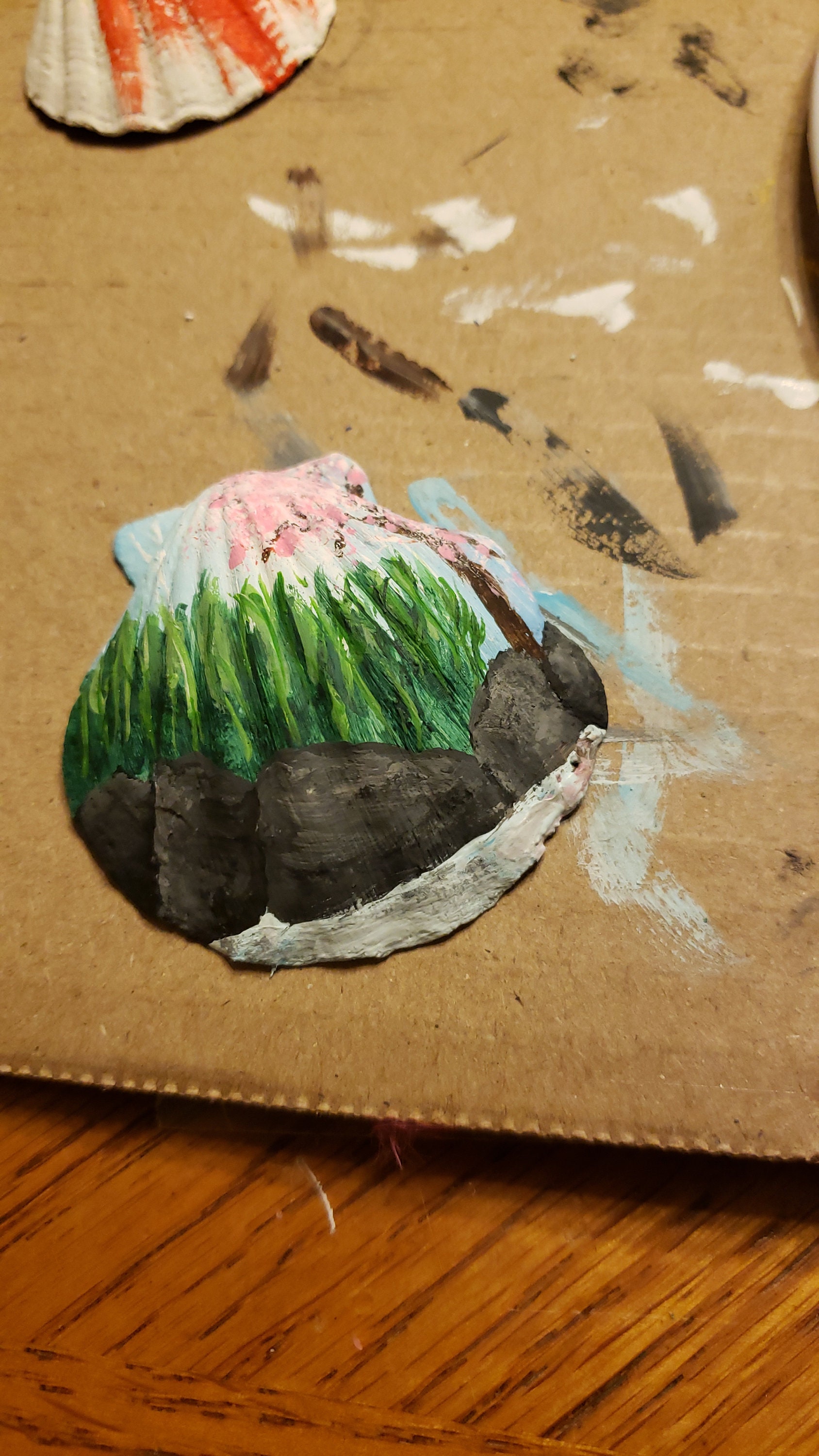 Cherry Blossom Painting on a Shell - Etsy