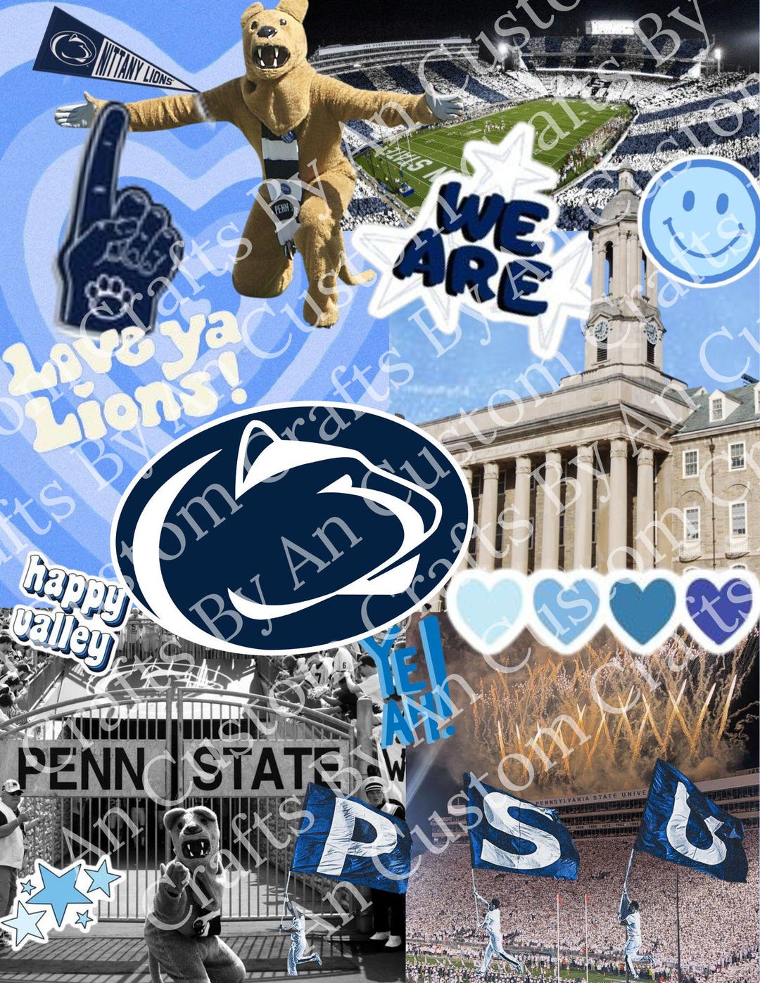 Penn State Poster, PSU Collage, Penn State Print, College Christmas ...