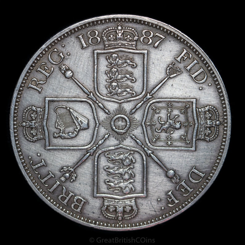 Queen Victoria Silver Double Florin Coin 1887, Victorian - Etsy