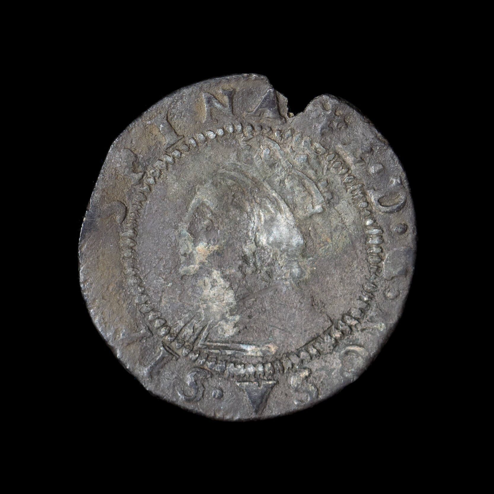 British Tudor Hammered Silver Coin, Elizabeth I Penny 1560 - 1561, Old ...