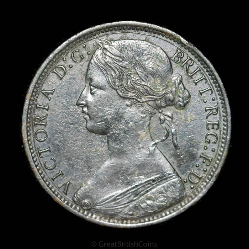 1873 Queen Victoria Bronze Penny Coin, Old British Coins, Victorian - Etsy