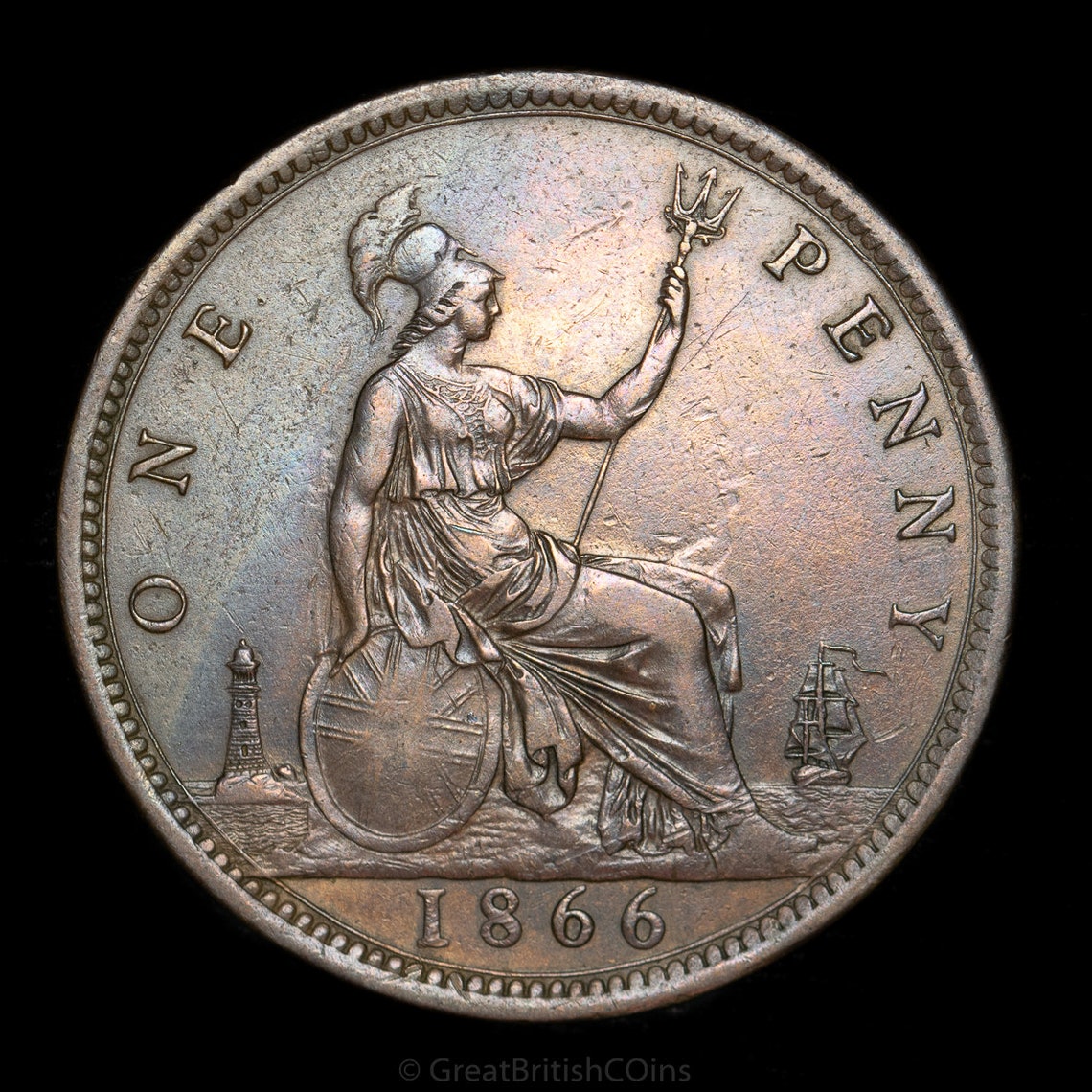 1866 Queen Victoria One Penny Coin, Old British Coins, Victorian - Etsy UK