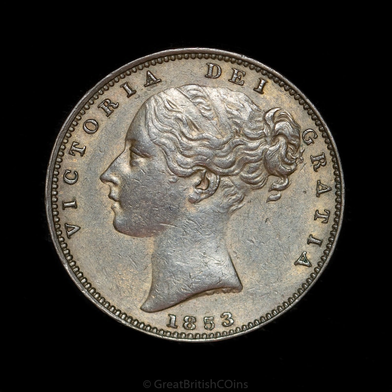 Old Victorian Coin 1853 Queen Victoria Copper Farthing - Etsy