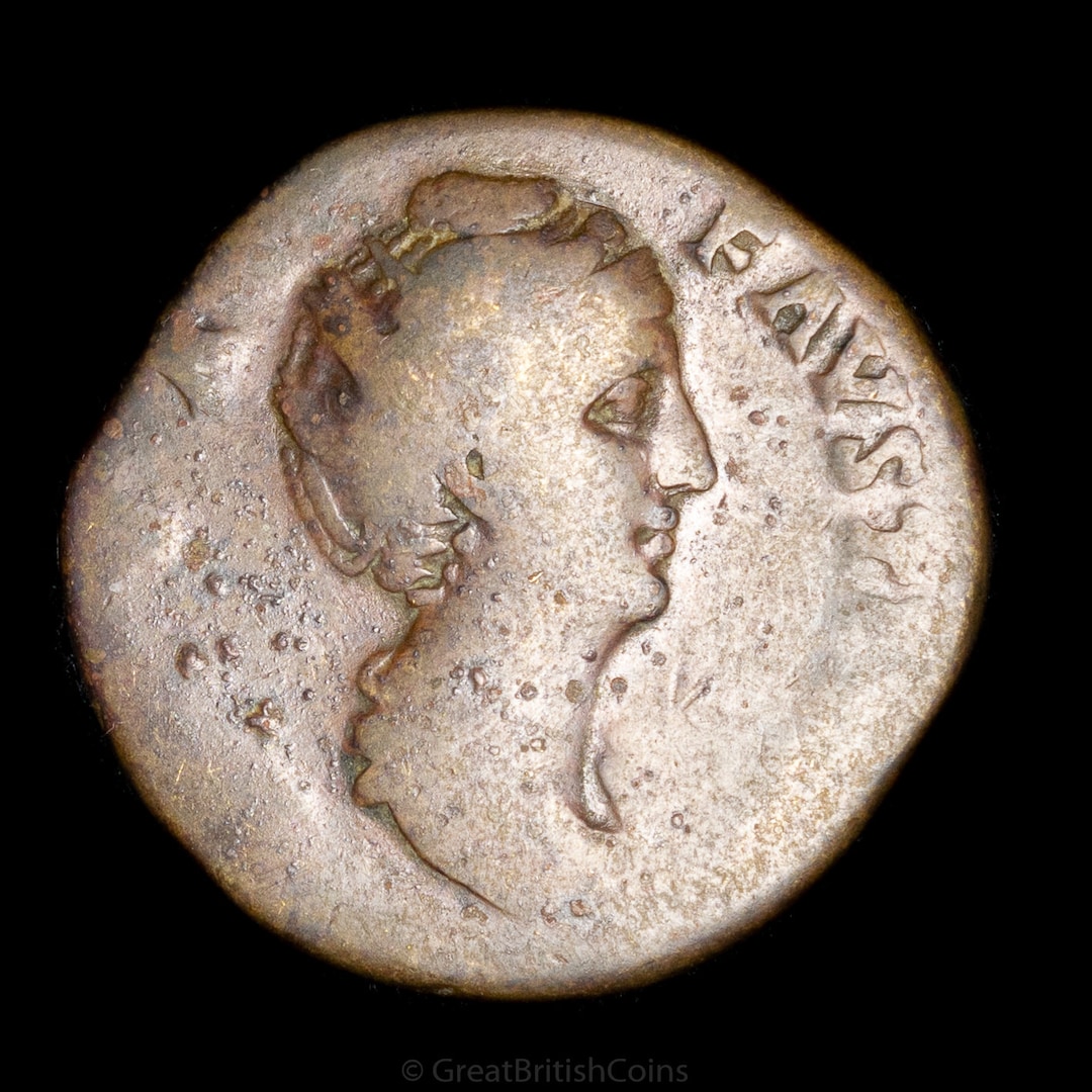 Faustina (senior) Bronze Sestertius, Ancient Roman Coin, 141 AD - Etsy