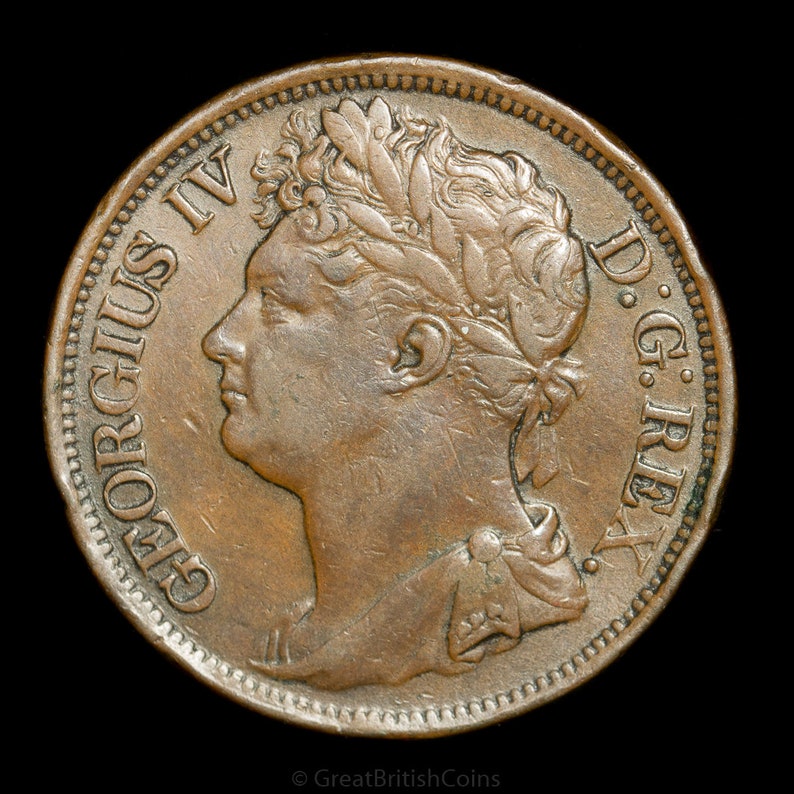 Large Irish 1822 George IV Penny Coin Old Coins History - Etsy