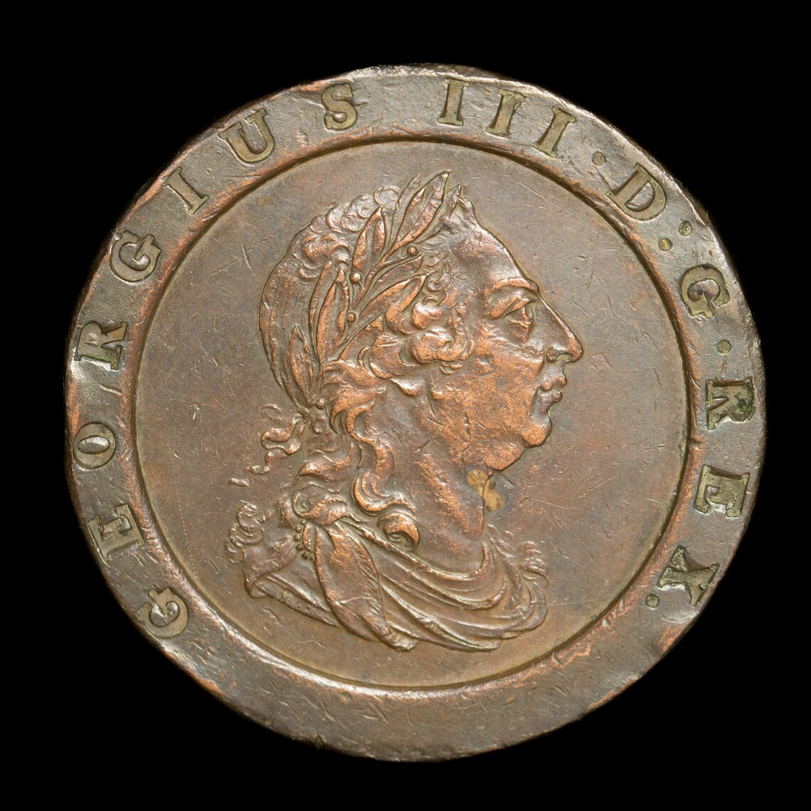 Old English Two Penny Coin 1797 King George III Copper Cartwheel ...