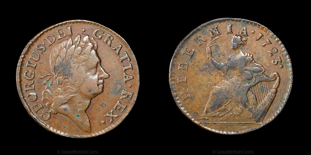 George I Irish Half Penny Copper Coin 1723 - Etsy
