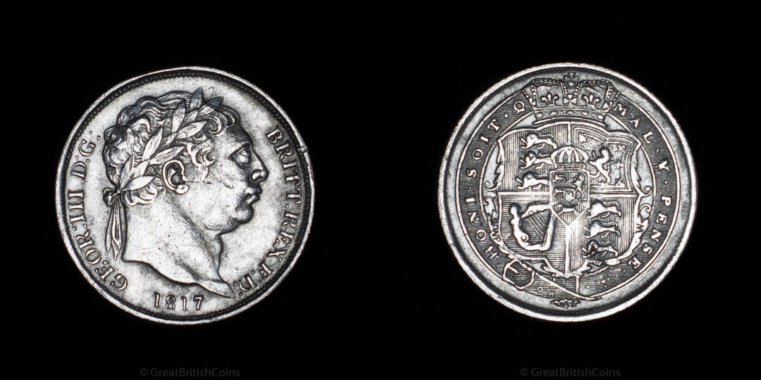 King George III Silver Sixpence Coin 1817, British Coins, Unique Gift ...