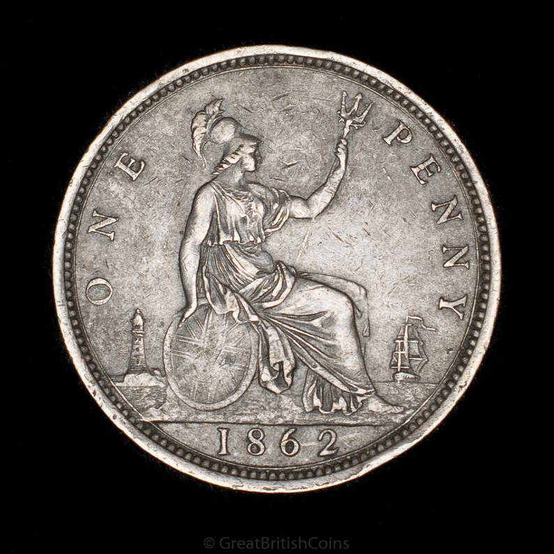 Queen Victoria Penny Coin 1862, Old British Coins, Victorian - Etsy