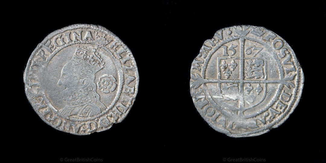 1567 Elizabeth I Silver Threepence Tudor Hammered Coin - Etsy
