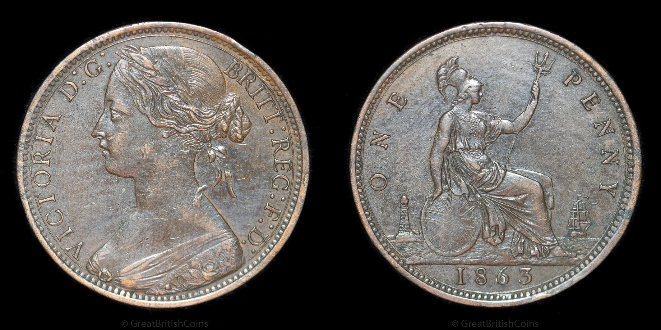 1863 Queen Victoria Penny Coin, Old British Coins, Victorian - Etsy UK